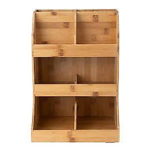 Mind Reader Coffee Condiment Station, Countertop Organizer, Coffee Bar, Rayon from Bamboo, 11.25" L x 9" W x 15.75" H, Brown