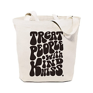 GXVUIS Canvas Tote Shopping Bag for Women Inspirational Reusable Grocery Shoulder Bags for School Travel Beach Girls Gifts White