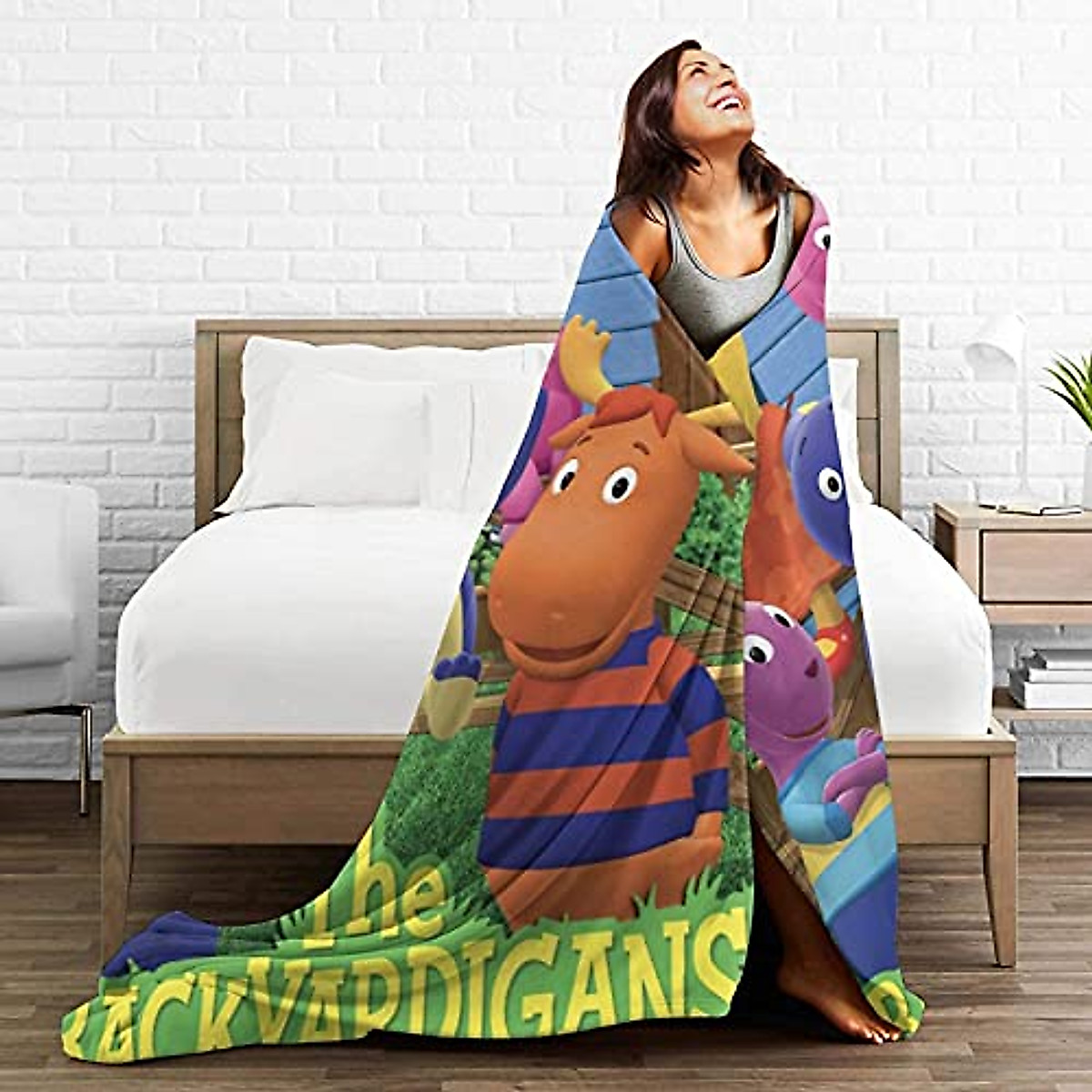 Qualet The Backyardi-Gans Ultra-Soft Micro Fleece Blanket Home Decor Throw Lightweight for Couch Bed Sofa 50"X40"