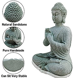 livelyfish Aquarium Buddha Statue Japanese Buddah Figurine Fish Tank Buda Sandstone Sculpture Zen Ornaments Underwater Landscape Decoration,Gift