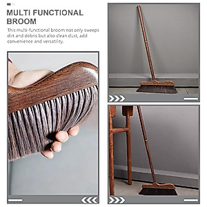 UNOMOR Handmade Soft Wood Broom - Long Handle Broom for Dust Removal, Kitchen Cleaning Sidewalk, Patio, Courtyard, Bathtub, and Floor Brush