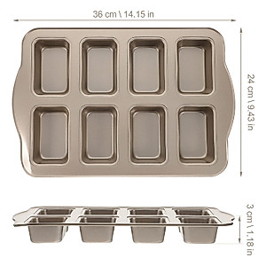 BESTonZON Cake Mold Carbon Steel Bread Pan Loaf Bread Tin Metal Bread Pan Lasagna Pan Kitchen Bread Pan Tart Pan 8 Cavity Brownie Pans Baking Pan Nonstick Cupcake Tin Cheese Muffin Pan