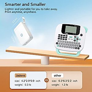 JADENS Label Maker Machine with Tape, D110 Portable Bluetooth Label Printer for Storage, Shipping, Barcode, Mailing, Office, Home, Organizing, Sticker Maker Mini Label Maker with Multiple Templates