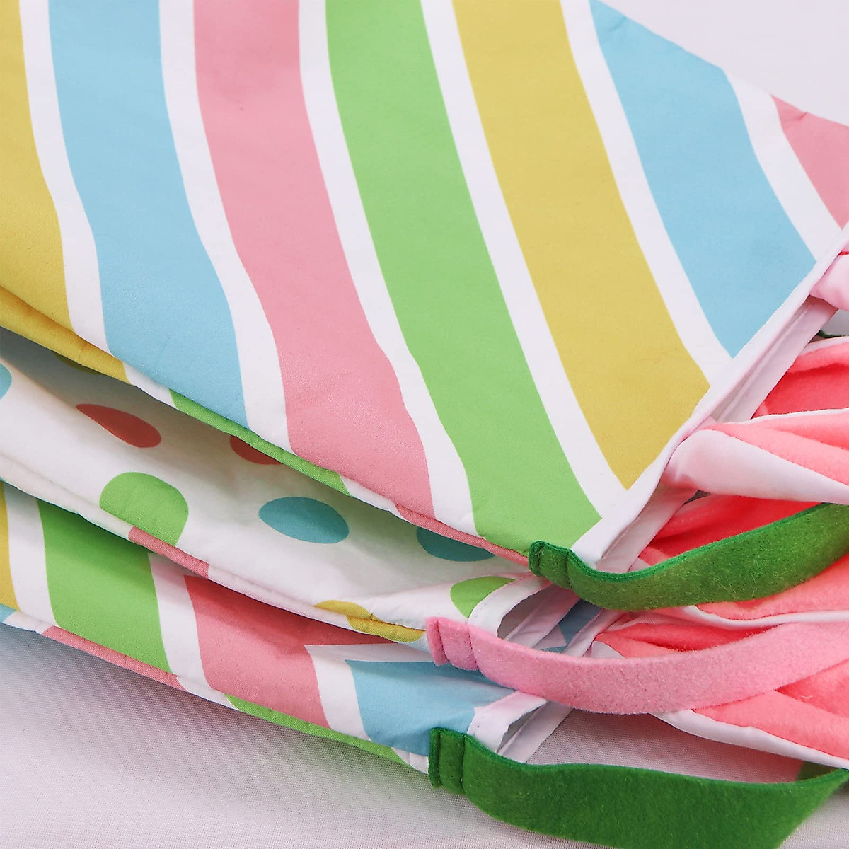 Ivenf Easter Egg Hunt Basket Bag: 3ct Cute Pink Blue Green Easter Bunny Ears Gift Bag for Easter Basket Egg Hunt Games, Kids School Home Office Party Supplies, Spring Decorations