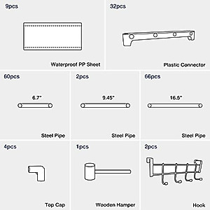 EXQ Home Black Metal Shoe Rack for Closet,8 Tiers Free Standing Shoe Racks for Entryway with Side Hooks,50 Pairs Shoe Rack and Boots Shelf, Tall Shoe Organizer for College Dorm, Door and Garage