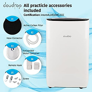 DOUDROP Portable AC Unit - 12000 BTU Air Conditioning System with Activated Carbon Filter & Remote Control - 4-in-1 Cooler, Heater, Dehumidifier & Fan Mode - 24H Timer, 360° Rolling Lockable Casters