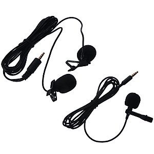 2 Sets Lavalier Microphone Usb Microphone Karaoke Mic Handheld Dynamic Microphone Computer Cordless Microphone Lavalier Lapel Mic Clip on Lapel Microphone Wireless Metal Carla