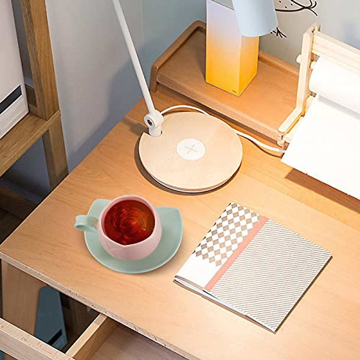 VIVERIE 10 oz Pink Flower Teacup and Saucer - Leaf Heart Tea Cup Saucer, Cute Coffee Mug, Tea Mug, Hot Teacup Set, Tea Accessories for Women, Mom, Friends, Birthday, Christmas Gift, Pink Christmas Mug