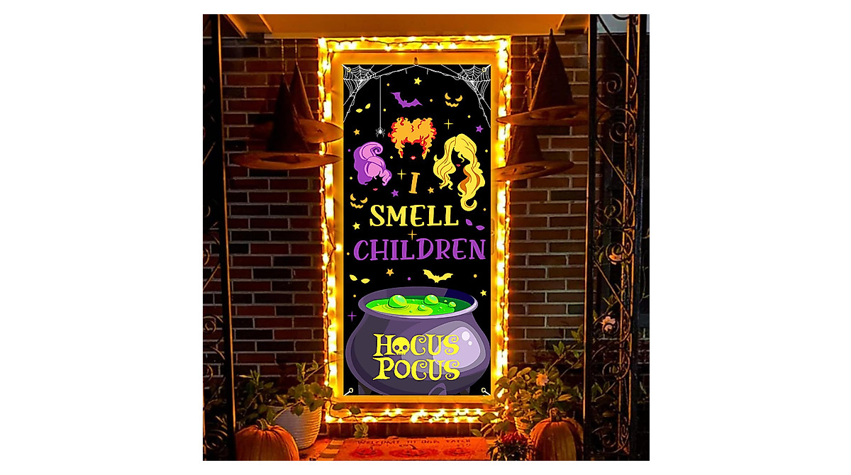Hocus Pocus Halloween Door Cover - Spooky Party Decorations