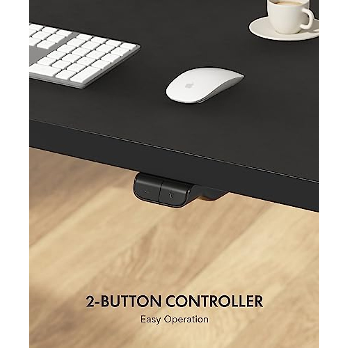 FLEXISPOT Standing Desk 48 x 30 Inches Height Adjustable Electric Sit Stand Home Office Desks Whole Piece Desk Board (Black Frame + Black top,2 Packages)