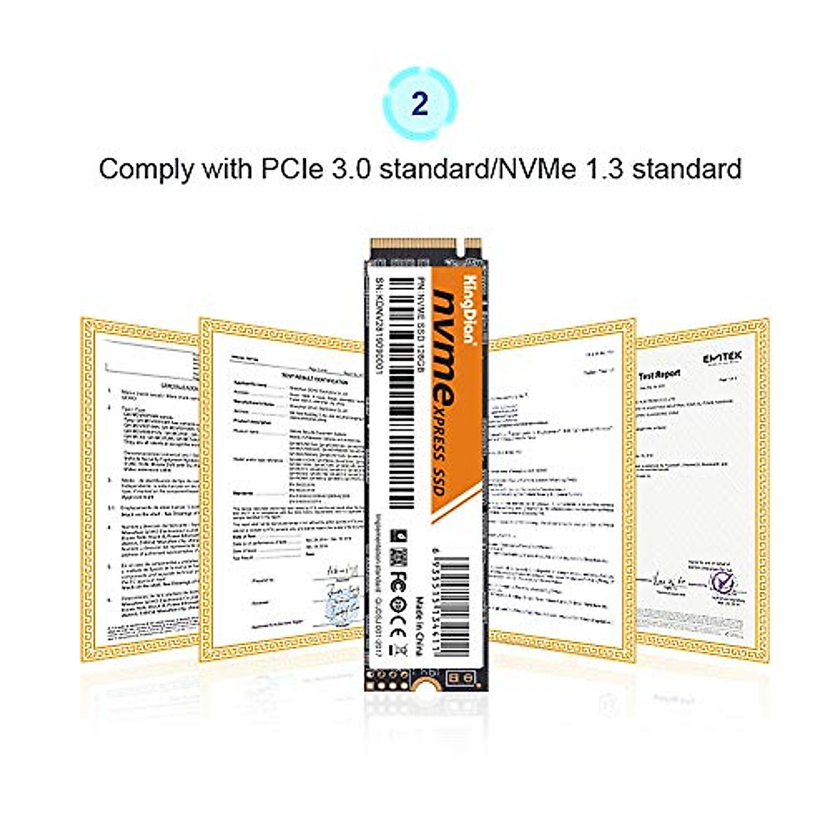 KingDian 128GB PCIe NVMe M.2 2280 Internal SSD High Performance Solid State Drive