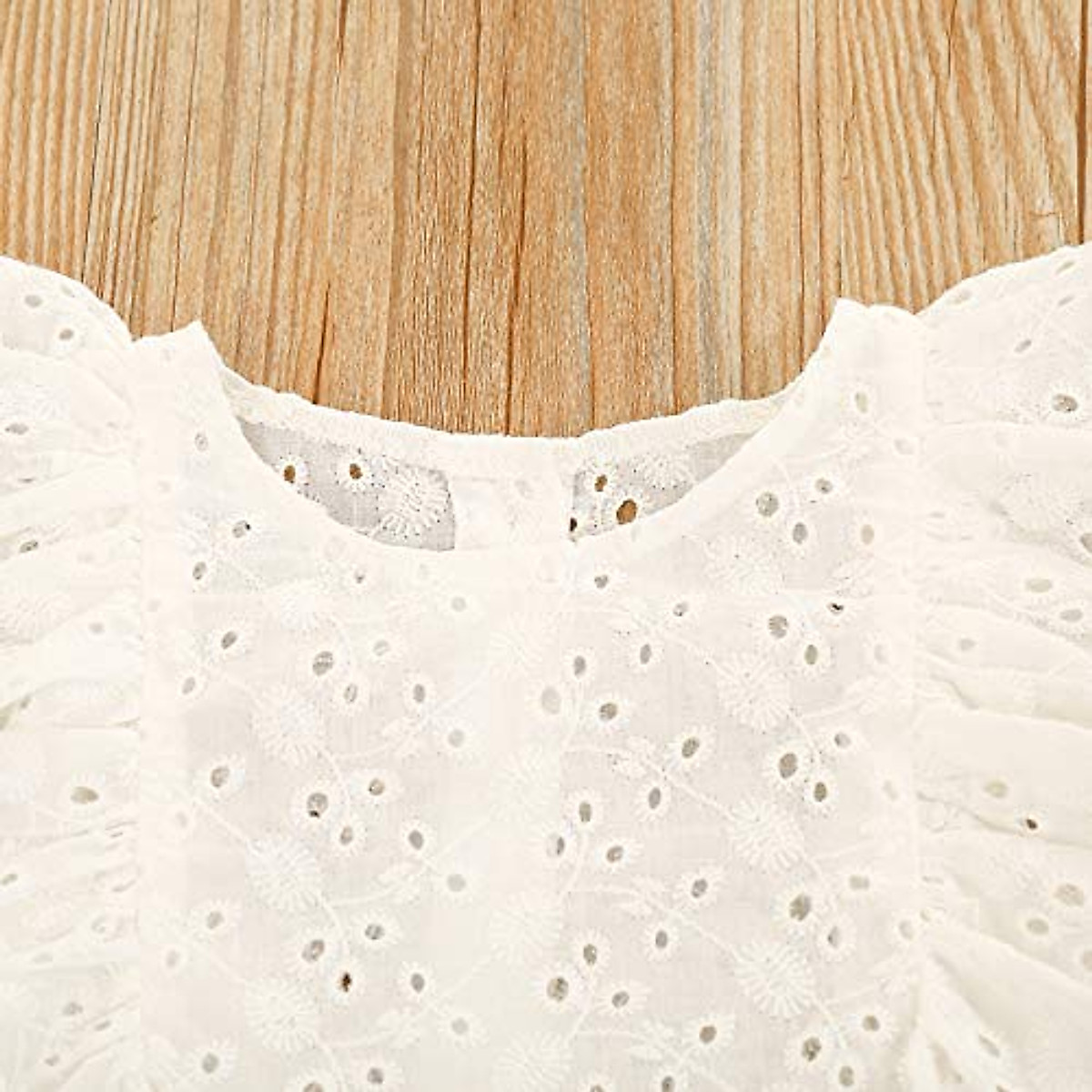 Mubineo Toddler Baby Girl Summer Ruffle Sleeveless Lace Tops Bloomers Shorts Clothes Outfits (White, 12-18 Months)