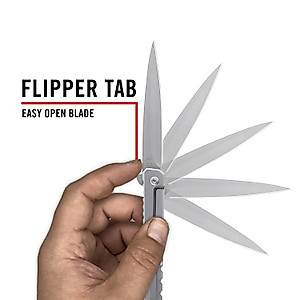 COAST Founder's Collection LX530 ORIGIN, Gentleman's EDC Folding Pocketknife, Flip Tab, Frame Lock, Pocket Clip, Stainless-Steel, Silver