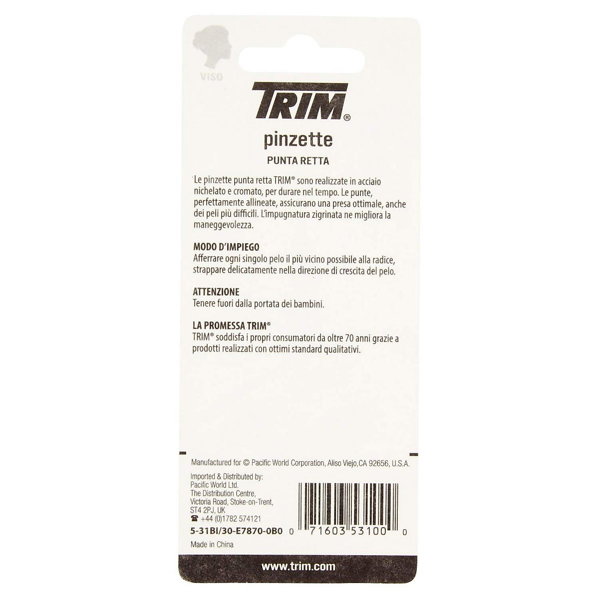 TRIM Professional Quality Square Tip Tweezers Sold in packs of 6