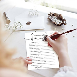 5" x 7" Minimalist Bridal Shower Advice Cards, Engagement Party Game Wedding Favors for Guests - 03