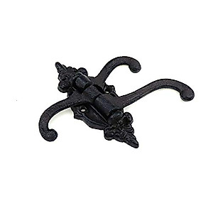 MY MIRONEY Cast Iron Swivel Wall Hook 3-in-1 Vintage Coat Hook Heavy Duty Triple Swivel Hook Swing Hook Pack of 3