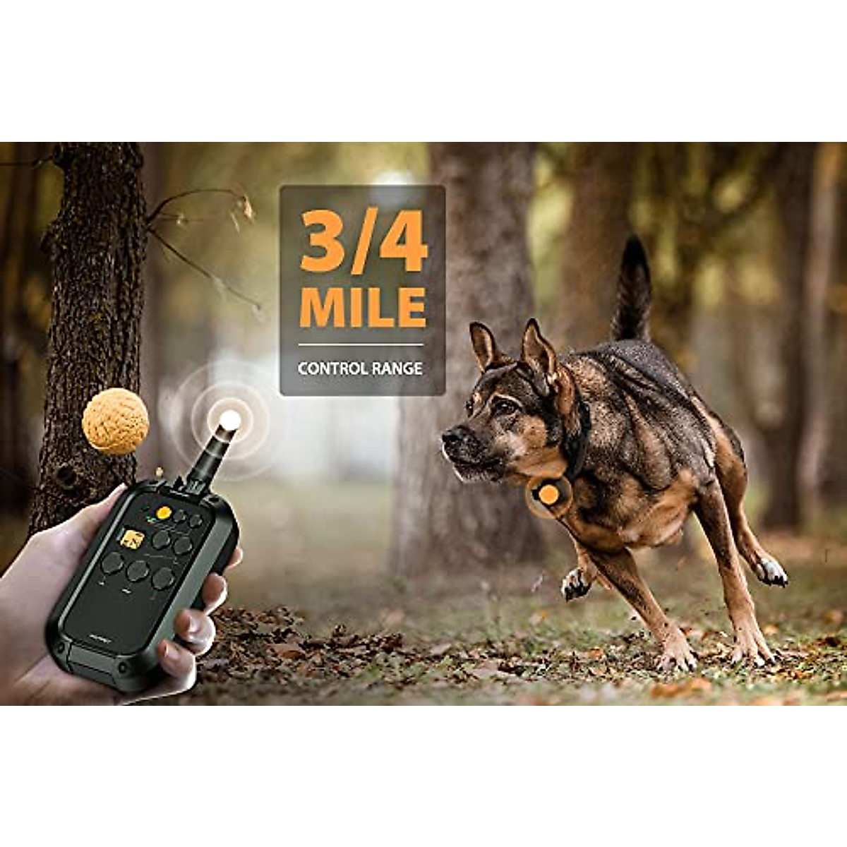 PATPET Dog Training Collar with Remote(3/4 Mile) - Outdoor Hunting E Collar for Dogs Training, Shock Collar for Medium Large Dogs(15-140 lbs)