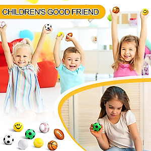 40 Pcs Sports Balls Bulk Kids Small Mini Stress Ball for Party Favor Toy, Including Basketball, Football, Volleyball Baseball, Soccer, Tennis for Stress Relief School Carnival Operation Christmas
