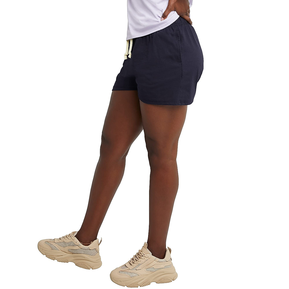 Hanes Comfortblend Essentials Drawstring, Cotton Women, Adjustable Shorts, Athletic Navy, X Small