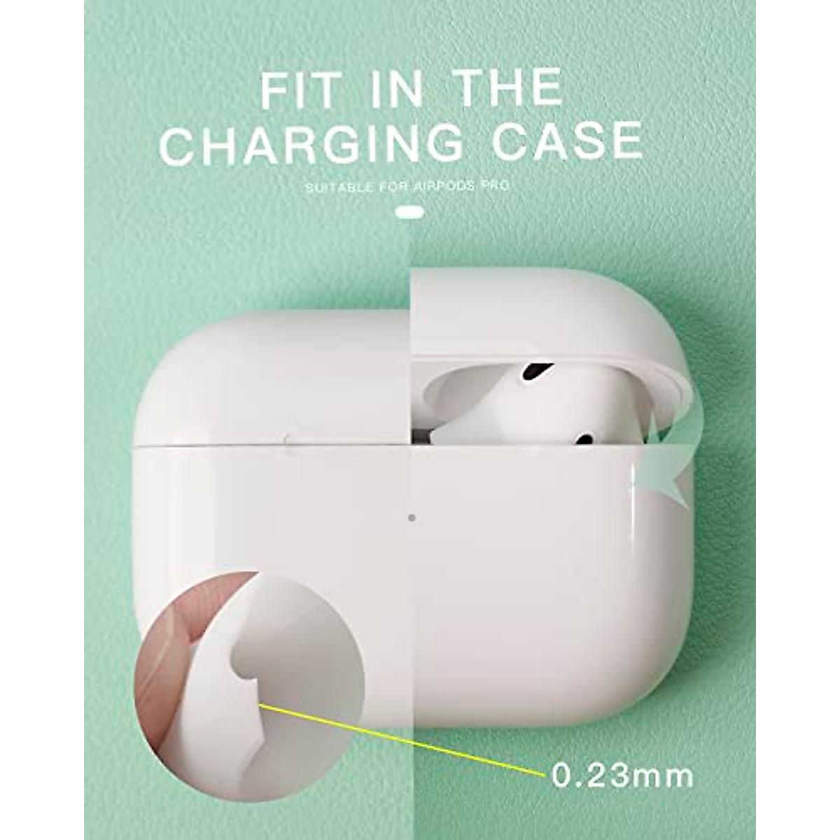 Brujula 3 Pairs AirPods Pro Ear Tips Ear Hooks Covers, Reduce Pain, Silicone Accessories, Anti-Slip Replacement Ear Tips, Fit in The Charging Case (S)