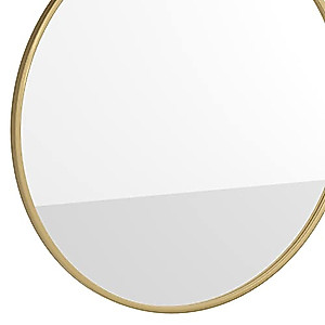 Flash Furniture Julianne Metal Framed Wall Large Accent Mirror for Bathroom, Vanity, Entryway, Dining, Living Room, 30" Round, Gold