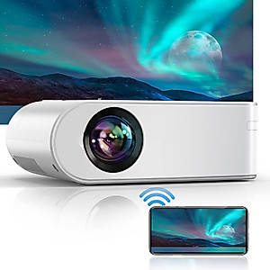 YABER 2023 Upgrade Projector Mini WiFi Projector with Screen, 1080P Full HD Portable Projector, Zoom, 300" Display, Outdoor Projector Wireless Mirroring Projector for Phone/TV Stick/HDMI/PS4