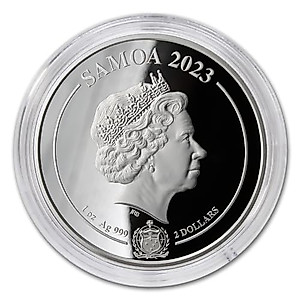 2023 1 oz Samoan Silver Nine-Tailed Fox | Asian Mythical Creatures Coin Brilliant Uncirculated (in Capsule) with Certificate of Authenticity $2 BU