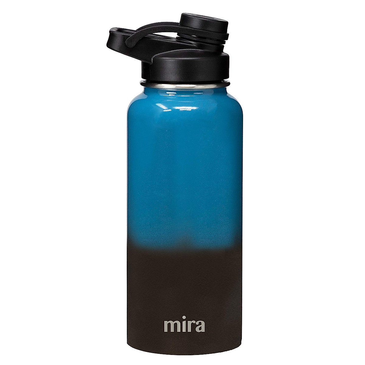 MIRA 32 oz Insulated Sports Bottle - Stainless Steel Temperature Control Thermos - Easy-Drink Spout (24Hr Cold/12Hr Hot) - Blue Lava