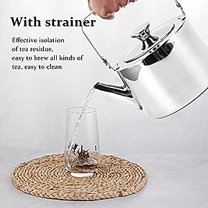 L Steel Tea Kettle With Strainer Thickened Metal Whistling Teapot With Ergonomic Handle For All Stovetop Small, 1L L Steel Tea Kettle (Medium, 1.3L)