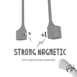 cobcobb Ultra Strong Magnetic Airpod Pro Strap Anti-Lost Cord Sports Lanyard Compatible with Airpods 3rd 2nd Generation Pro 3 2 1 (Grey)