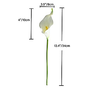 ONLY ART 20pcs White Artificial Calla Lily Flowers with Soft Latex Materials for Wedding Mother's Day Home & Kitchen Decoration