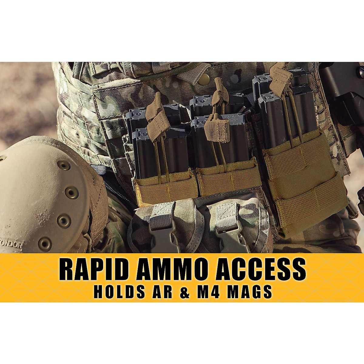 Condor Elite MA44-498 Triple Stacker M4 Mag Pouch Coyote Brown