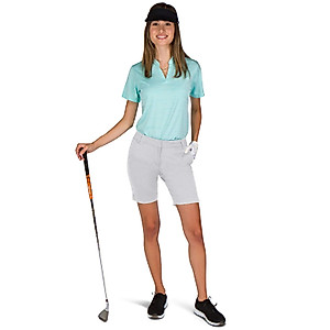 Three Sixty Six Womens Bermuda Golf Shorts 8 ½ Inch Inseam - Quick Dry Active Shorts with Pockets, Athletic and Breathable Silver Grey