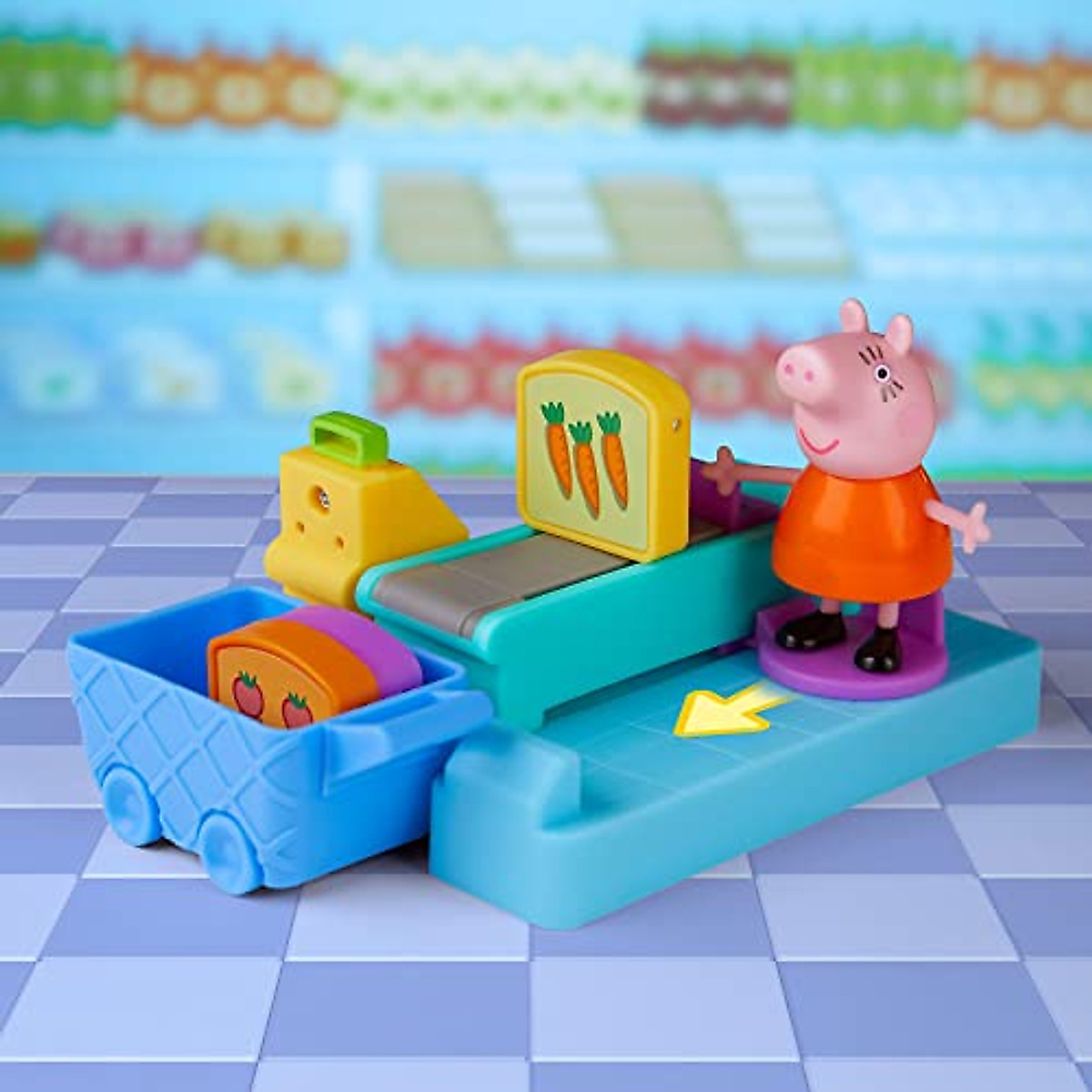 Peppa Pig Peppa’s Adventures Peppa’s Supermarket Playset Preschool Toy: Includes 2 Figures and 8 Themed Accessories; for Ages 3 and Up