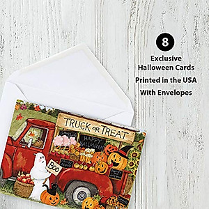 Current Truck or Treat Halloween Greeting Cards Set - Set of 8 Large 5 x 7-Inch Cards, Themed Holiday Card Variety Value Pack © Susan Winget, Envelopes Included