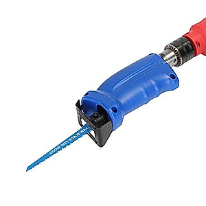 DENESTUS Portable Reciprocating Saw Adapter with Extra 3 Reciprocating Saw Blades 9mm Connecting Rod and Ergonomic Handle Electric Drill for Wood Metal Cutting