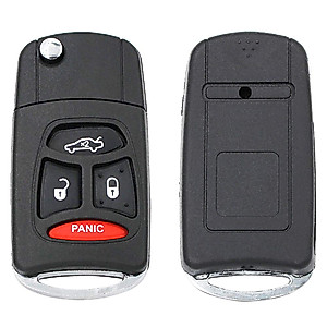 Beefunny Replacement Folding Flip Remote Car Key Shell Case Fob 4 Button for Chrysler for Dodge Durango (1)
