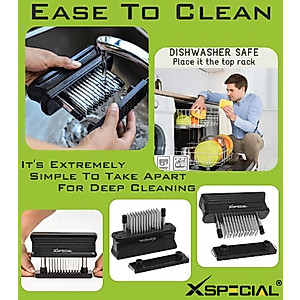 Bold XL Meat Tenderizer Tool 60-Blades Stainless Steel, Ease to Use & Clean - Kitchen Gadgets with Sharp Needle Makes The Toughest Steak Tender - No More Pounding Hammer Or Mallet