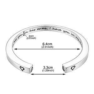 Dletay Urn Bracelet for Ashes Cremation Bracelet Memorial Ashes Bracelet Cuff Bangle Bracelet-God has you in his arms, I have you in my heart