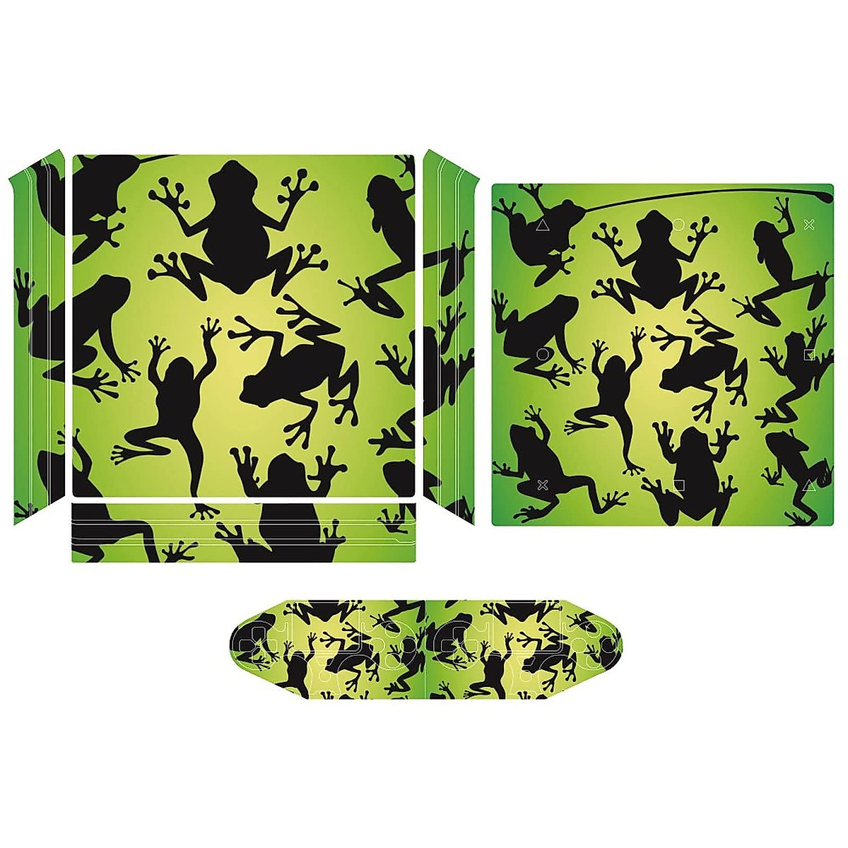 Frog Shadow Leaves Sticker for P-S4 Controller Full Protective Skin Cover Design Wrap Decal Sticker Compatible with P-S4 Print