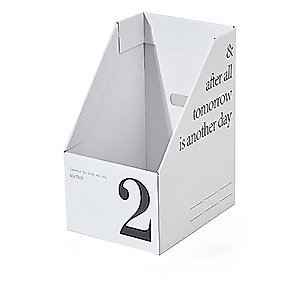 4 Pack Magazine File Holder Magazine Organizer, Magazine Storage Box, Large Volume Magazine File Organizer as Book Bins or Folder Holder for Desk (White) (7.48*9.65*11.42 inch/18.9*24.5*29 cm)