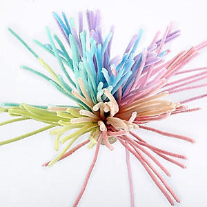 Macaron Mixed Color Pipe Cleaners Craft 500 PCS Chenille Stems Assorted Colors 6MM x 12 INCH Twistable Stems for Children’s Crafts and Arts Bendable Sculpting Sticks