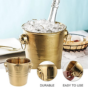 BESTonZON Insulated Ice Bucket 1pc Ice Bucket Water Bucket Terrarium Metal Drink Tub Wine Chillers for Bottles Wine Drink Tub Bottles Iced Bucket Stainless Steel with Cover Galvanized Bucket