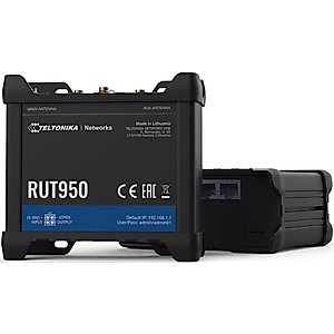 Teltonika RUT950K02400 Model RUT950 Industrial 4G LTE Wi-Fi WAN Cellular Router for Verizon, Automatic Switch to Available Backup Connection; Wireless Access Point with Hotspot Functionality