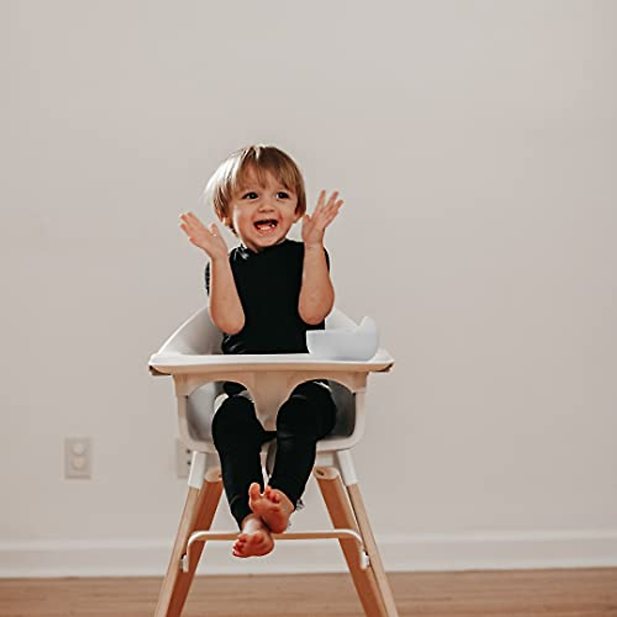 Ullabelle Toddler Plates, Bowls, & 2 Spoons for Babies - Silicone Suction Non-Slip Baby Feeding Set Kids - BPA Free (Blue)