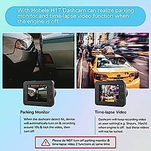 Hobele Dash Cam Acc Hardwire Kit Cable Mini USB,12-24V to 5V Step-Down Line,Low Power Protection,Can Realize 24-Hour Parking Monitoring of Cars Camera