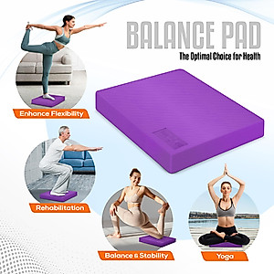 Yes4All Large Foam Balance Pad, Non-Slip Foam Mat for Yoga & Strength Training, Exercise Knee Pad for Floor Workouts, Balance Foam Block, Soft Cushion for Balance Training