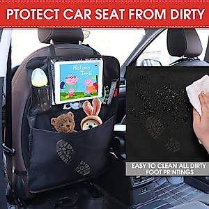 Kaiphy Car Seat Protector with Thick Padding + Backseat Car Organizer, XL Car booster protector for Child Baby Carseat, Waterproof & Durable 600D Fabric, Kick Mat Back Seat w/Storage Pockets