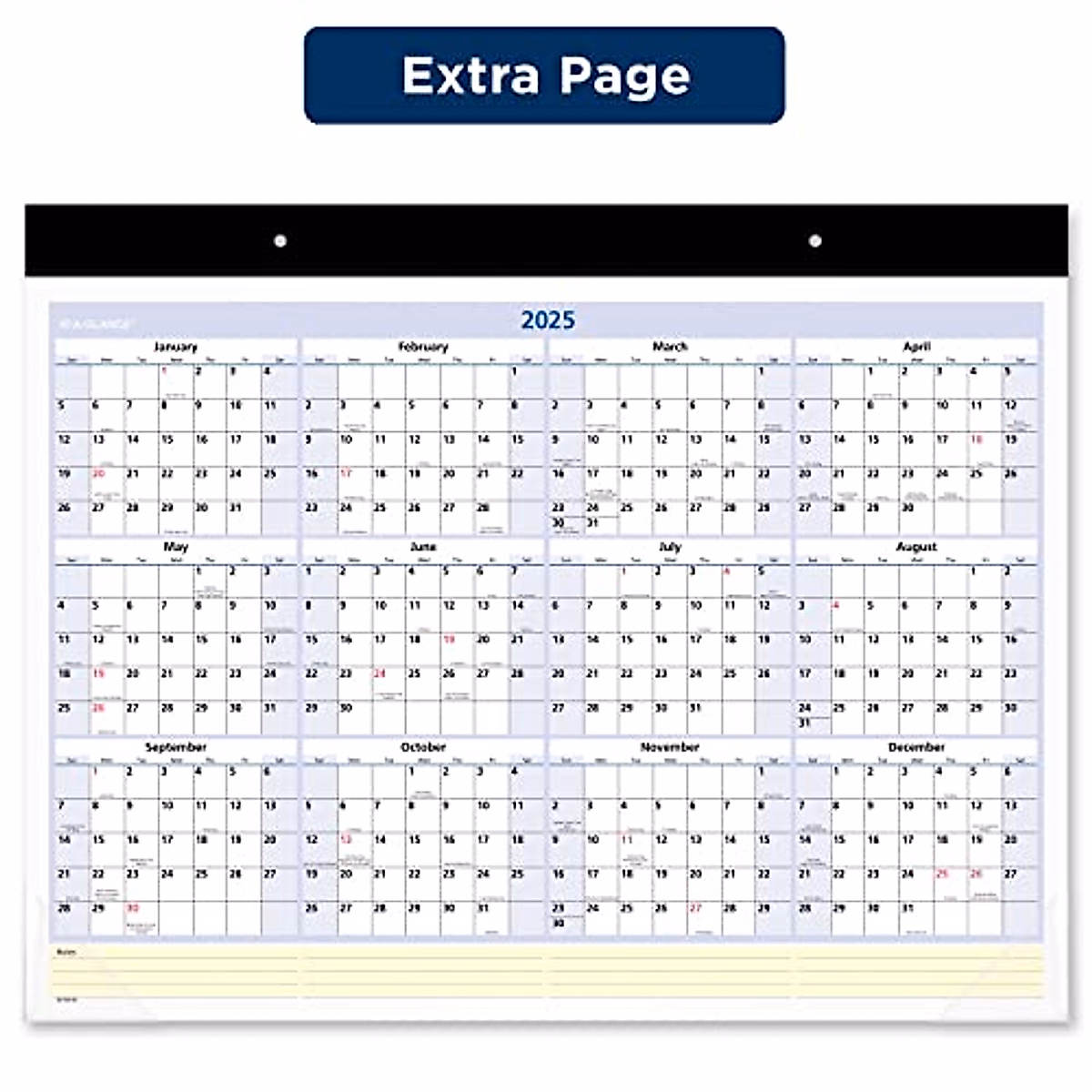 AT-A-GLANCE 2024 Desk Calendar, Monthly Desk Pad, 22" x 17", Standard, QuickNotes (SK7000024)