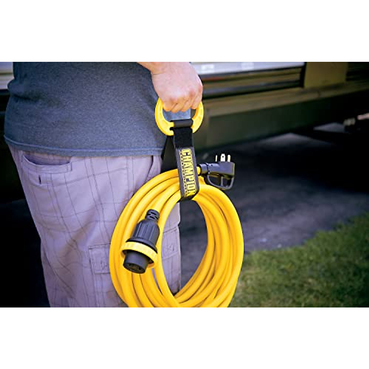 Champion Power Equipment 100827 Foot 30-Amp 125-Volt RV Generator Power Cord, (TT-30P to L5-30R)